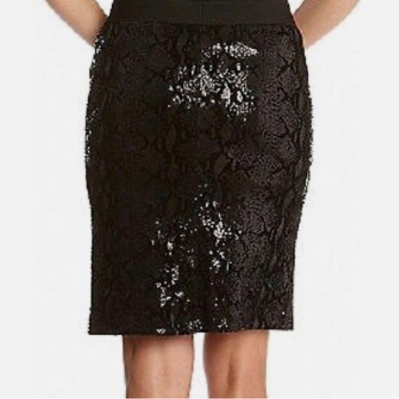 Karen Kane | Skirts | Black Sequin Snake Skin Pattern Stretch Pullon ...